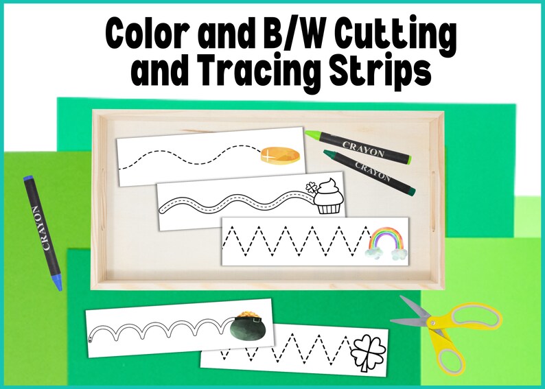 St. Patrick's Day Cutting and Tracing Pages for Preschool, Printable ...