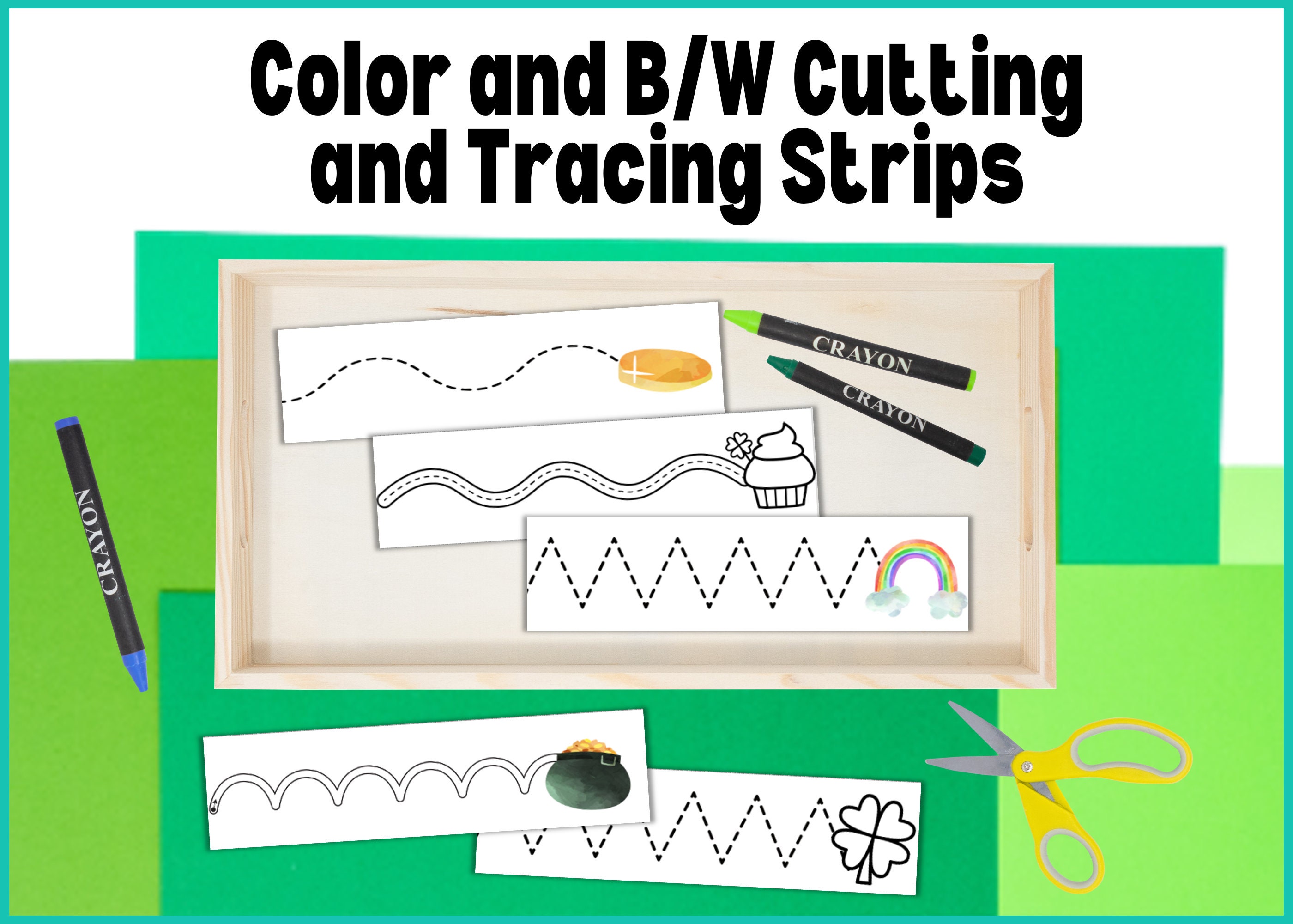 St. Patrick's Day Cutting and Tracing Pages for Preschool, Printable ...
