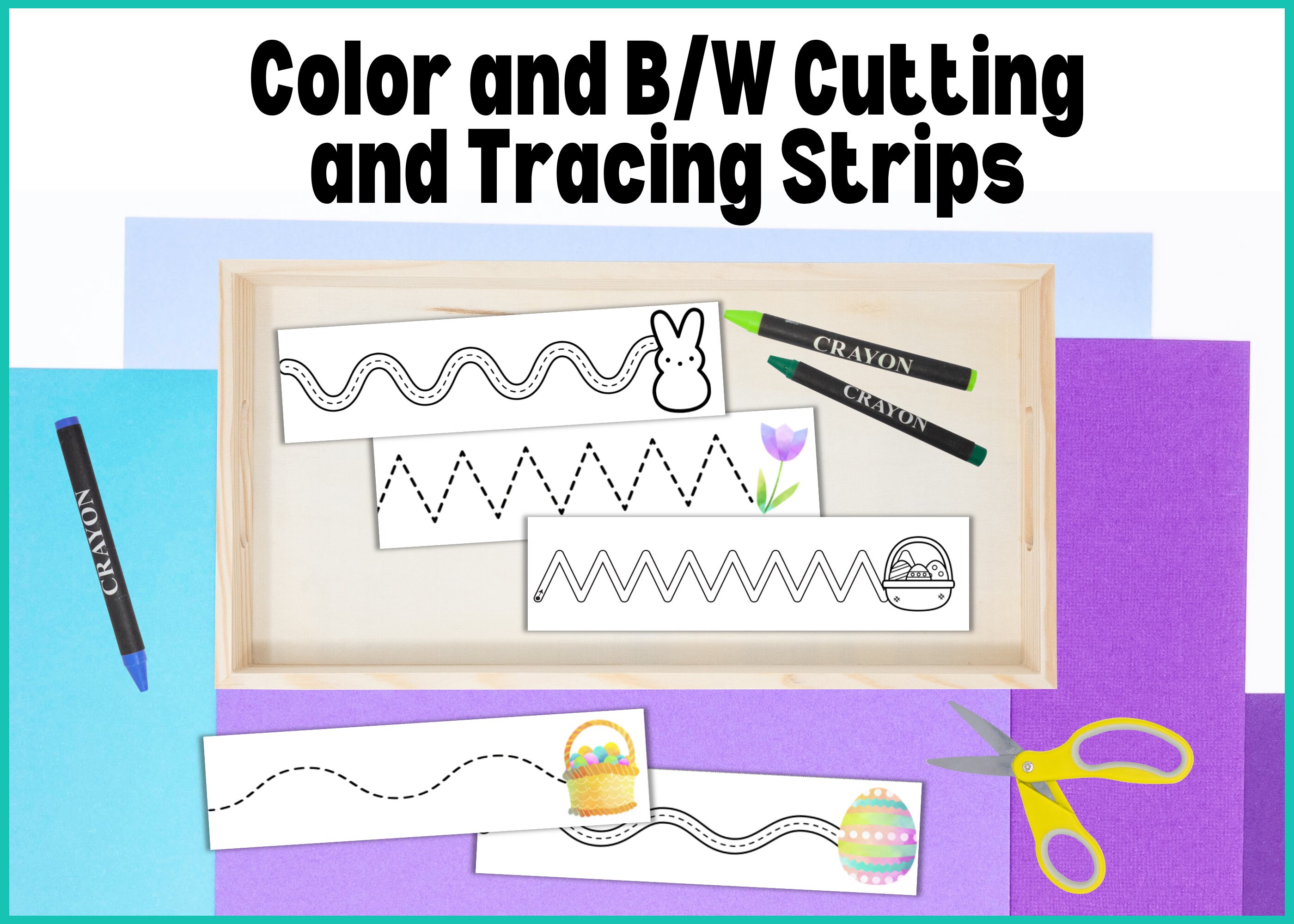 Easter Cutting and Tracing Pages for Preschool, Easter Printable ...
