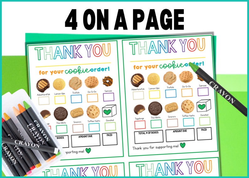 Girl Scout Cookie Thank You Cards For Lbb And Abc Bakery Girl Scout