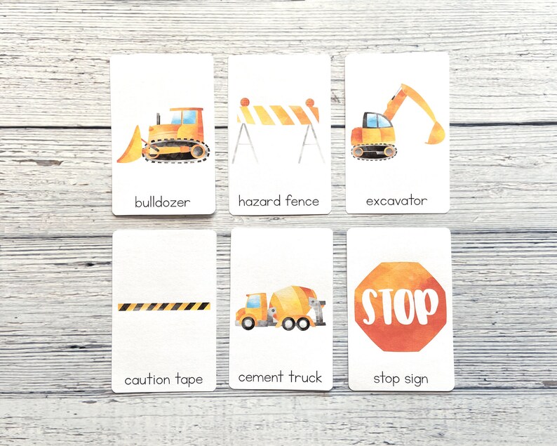 Construction Flashcards for Preschool, Printable Flashcards for ...