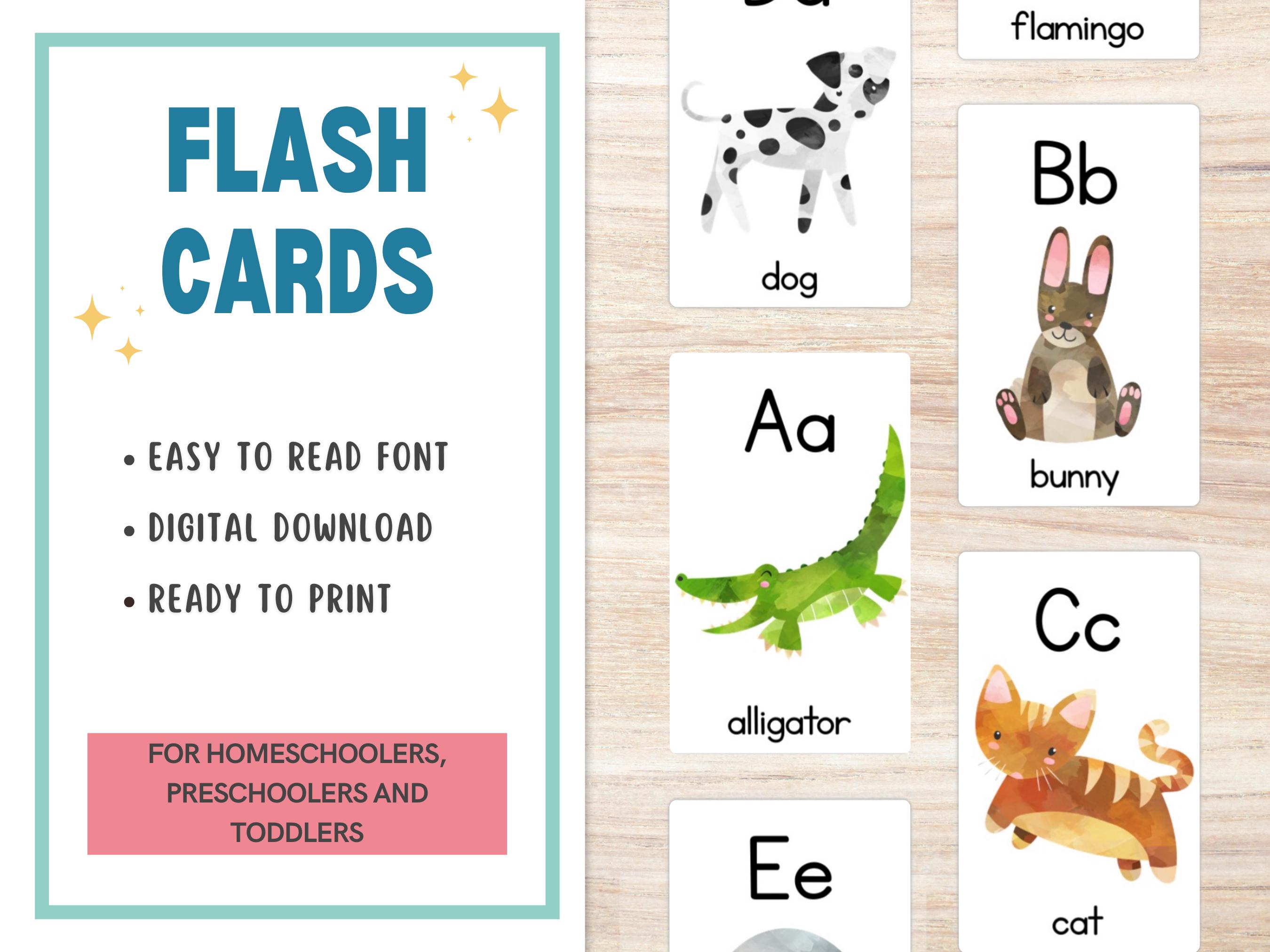 ABC Animal Flashcards for Preschool ,printable PDF, Animal Alphabet ...