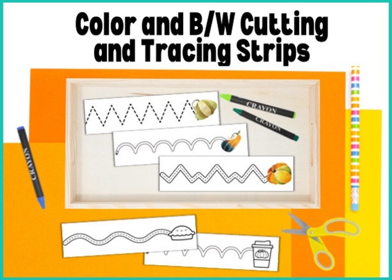 Pumpkin Cutting and Tracing Pages for Preschool Printable - Etsy
