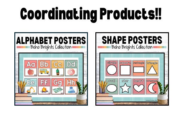 Printable Boho Watercolor ABC Posters Classroom Decor, Boho Alphabet ...