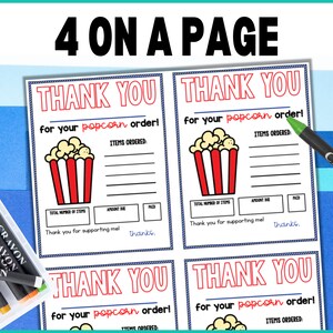 Boy Scout Thank You Cards for Popcorn, Boy Scout Popcorn Order Form ...