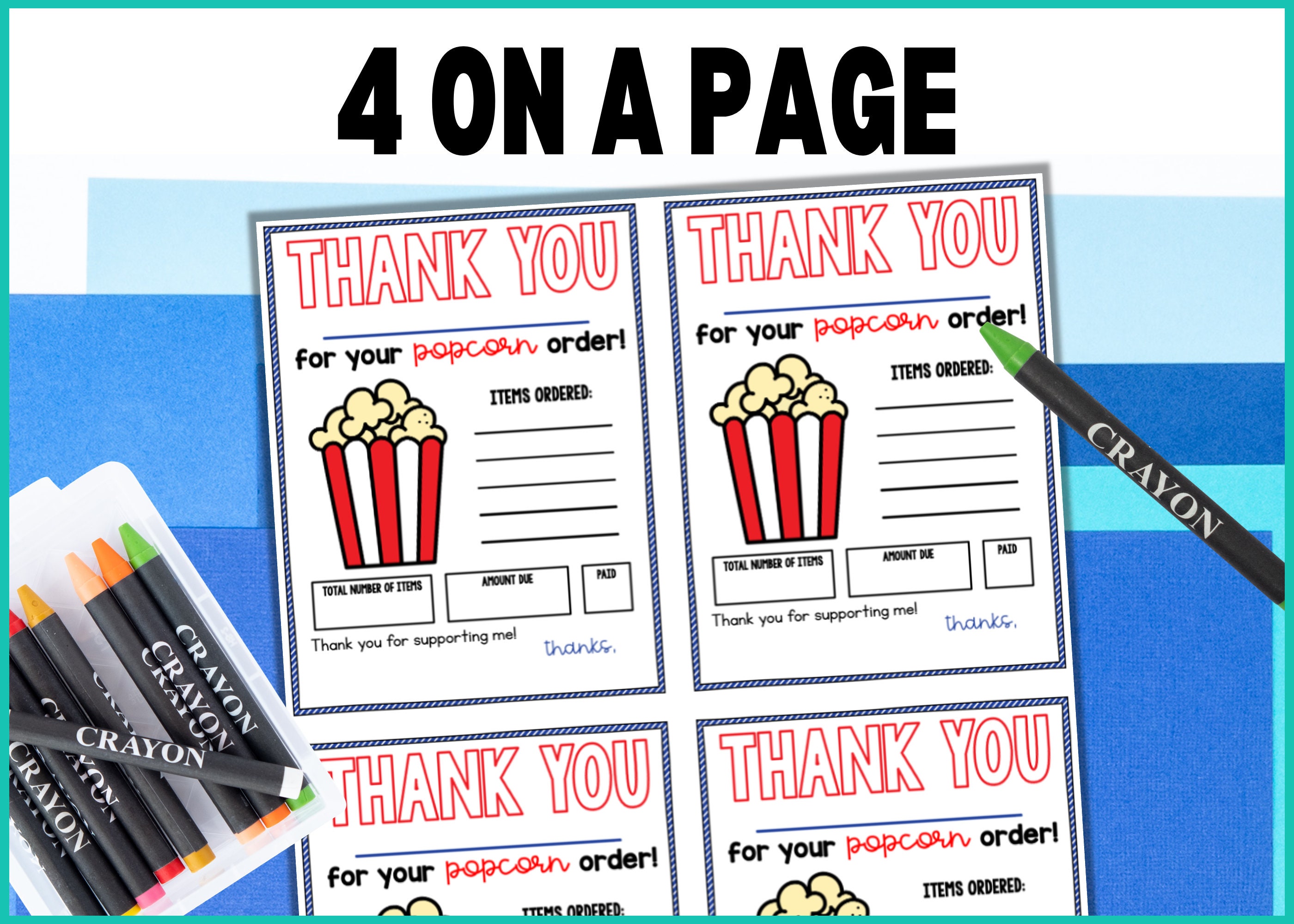 Boy Scout Thank You Cards for Popcorn, Boy Scout Popcorn Order Form ...