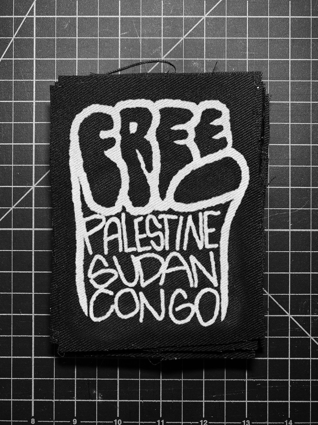 Patches for Jackets free Palestine Sudan Congo Crust Punk Political Leftist Screen Printed HTV ...