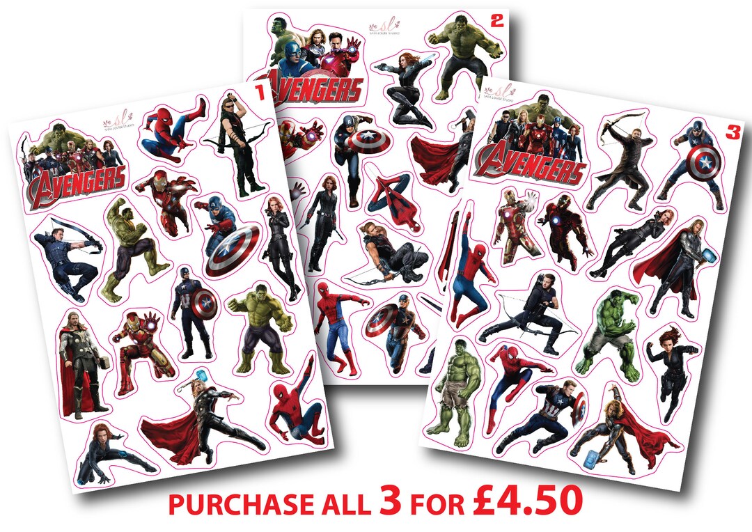 The Avengers Stickers - Waterproof Vinyl Stickers - Sticker Sheet ...
