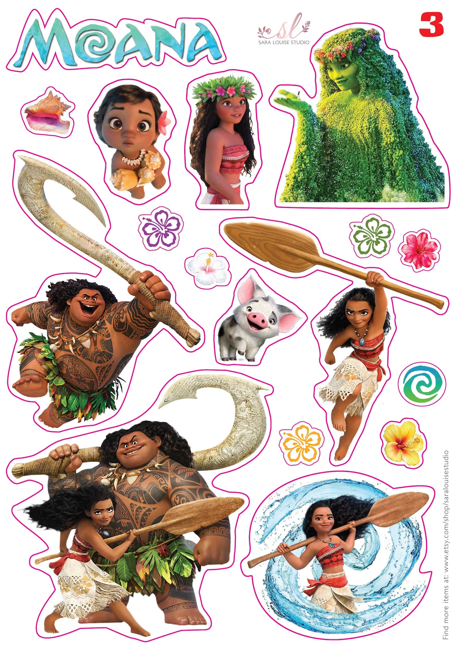 Disney Moana Stickers Waterproof Vinyl Stickers Sticker - Etsy