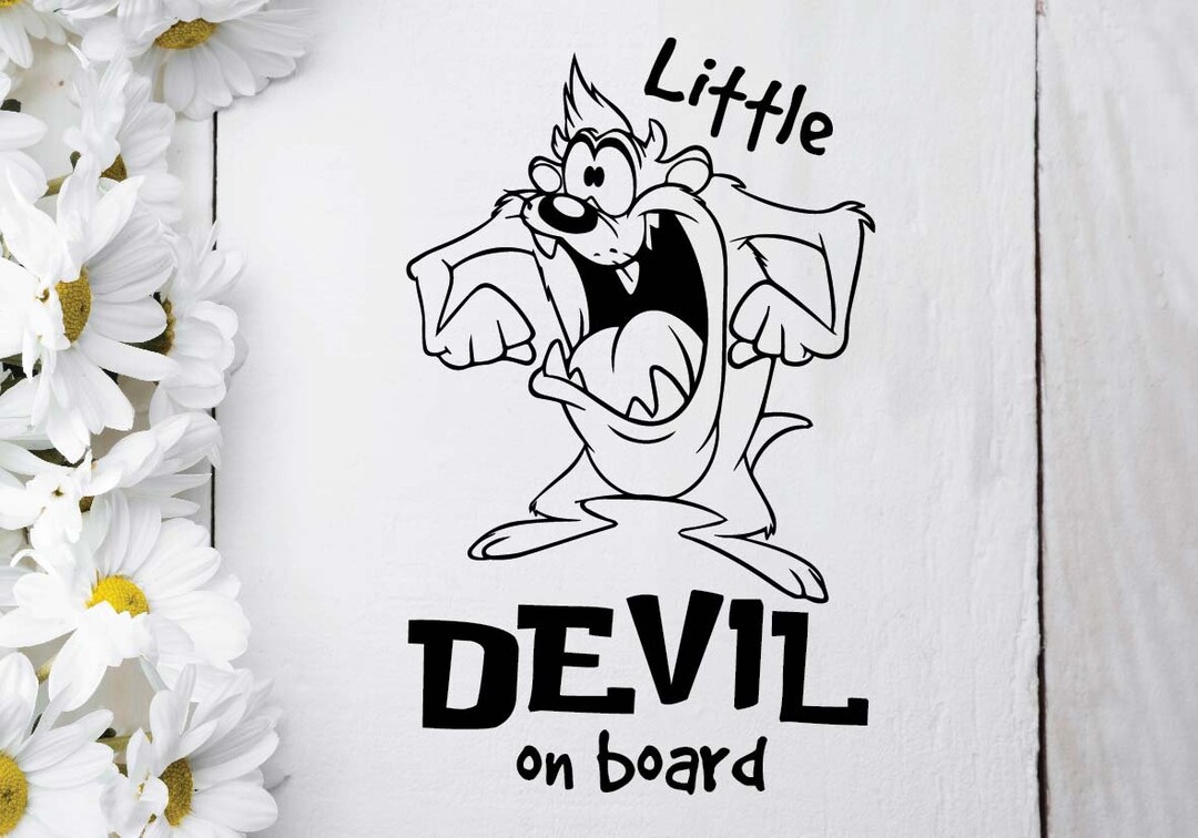 Tasmanian Devil on Board Car Sticker - Baby on Board Vinyl Sticker ...