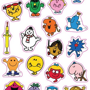 Mr Men Stickers - Little Miss Stickers - Waterproof Vinyl Stickers ...