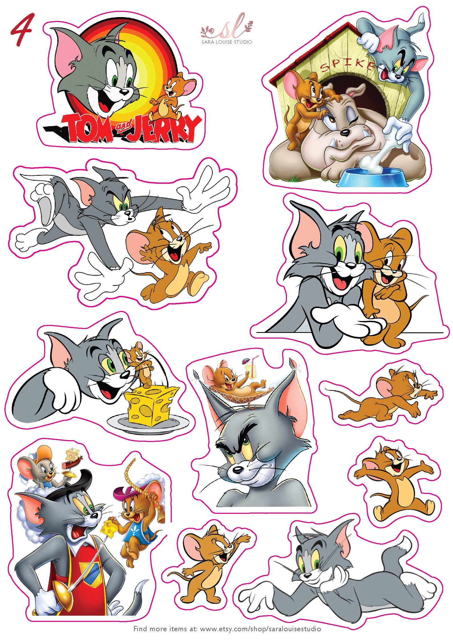 Tom & Jerry Stickers Waterproof Vinyl Stickers Sticker | Etsy