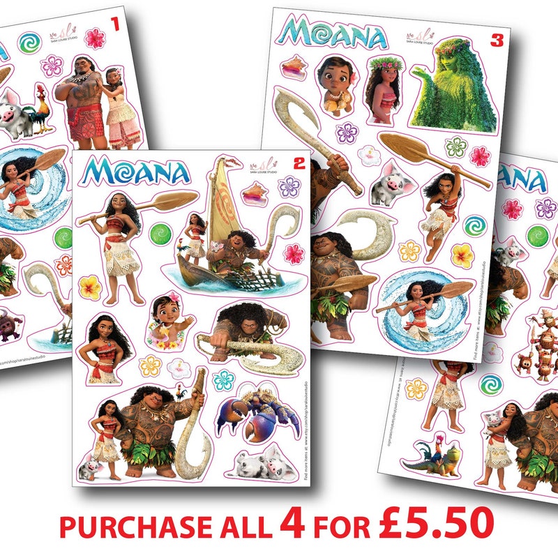 Moana Stickers - Etsy