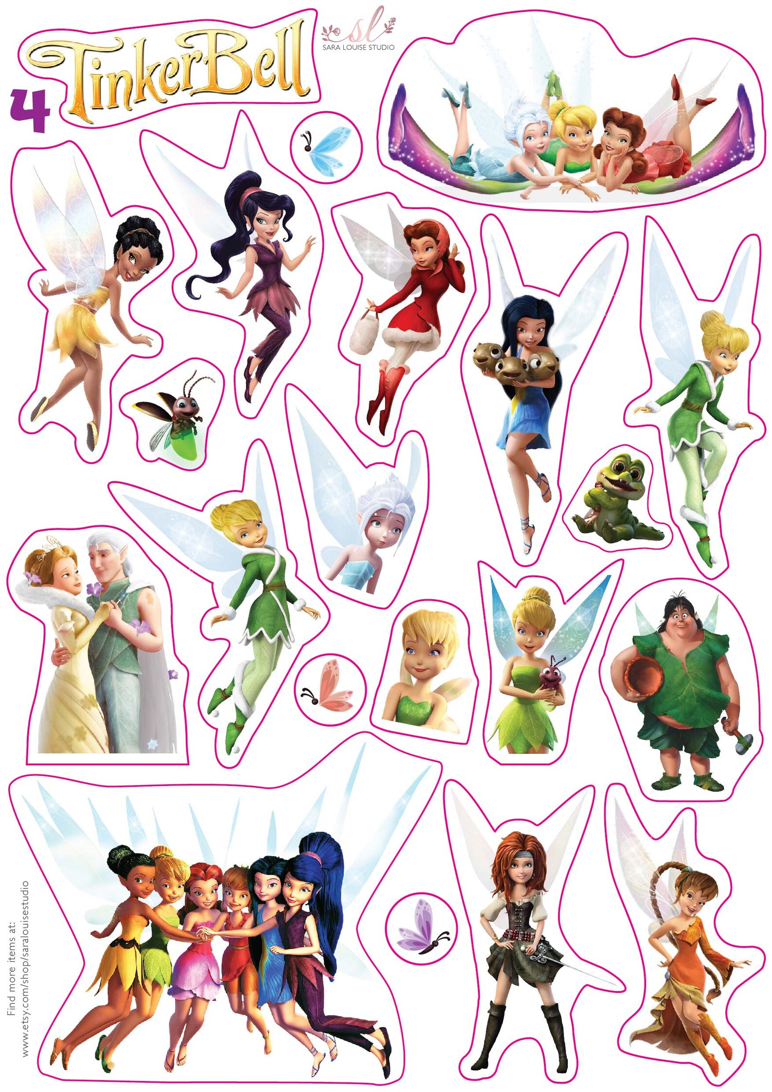 Tinkerbell & Friends Stickers Waterproof Vinyl Stickers - Etsy UK