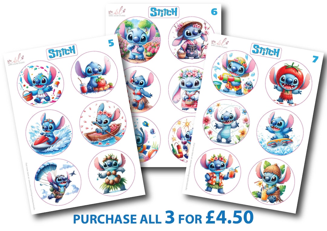 Disney Stitch Stickers - Stitch Comical Characters - Disney Labels ...