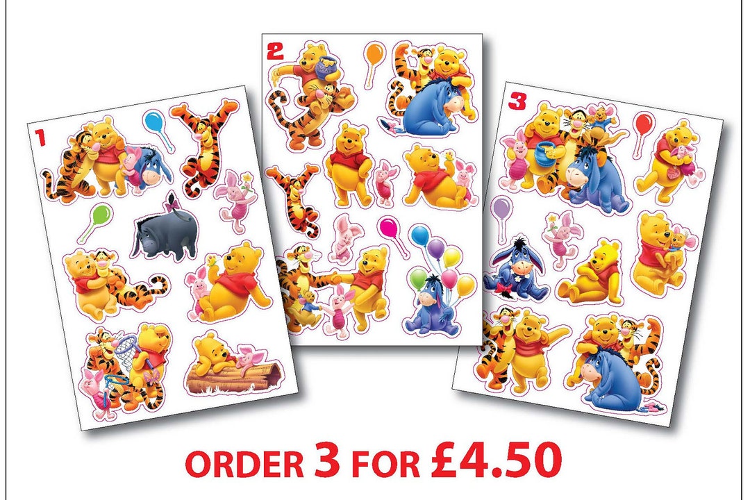 Winnie the Pooh & Friends Stickers: Waterproof Vinyl Decals - Etsy