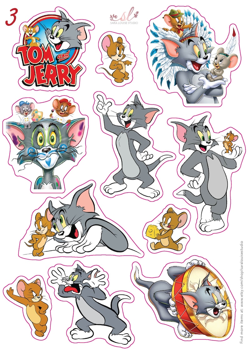 Tom & Jerry Stickers Waterproof Vinyl Stickers Sticker - Etsy UK