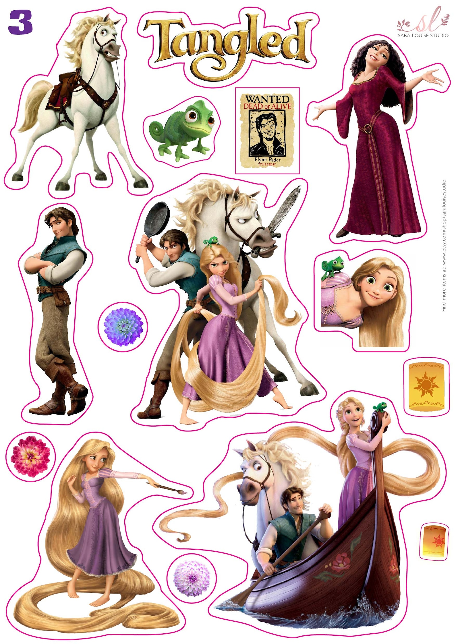 Disney Tangled Stickers - Tangled Characters - Disney Labels ...
