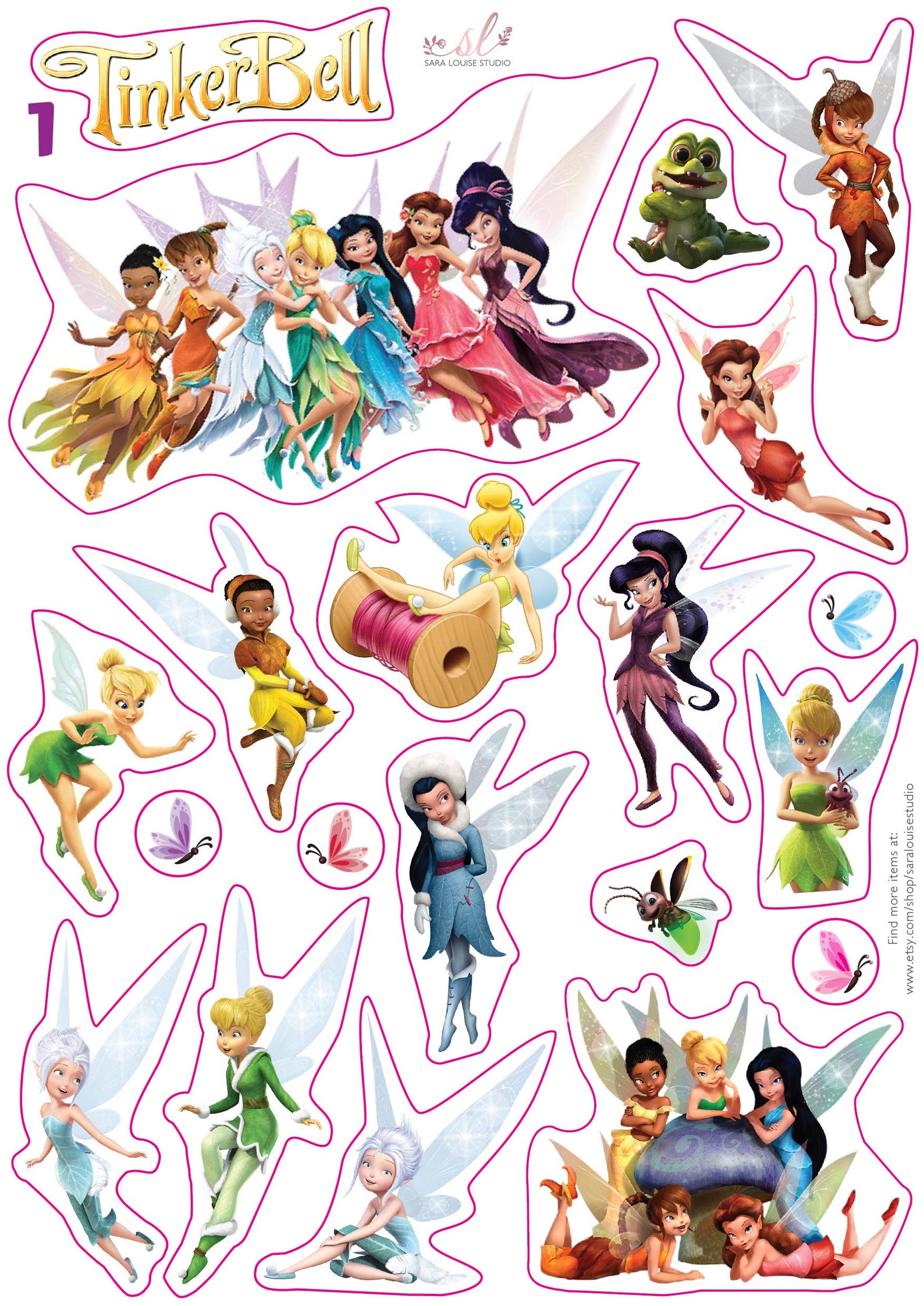 Tinkerbell & Friends Stickers Waterproof Vinyl Stickers - Etsy UK