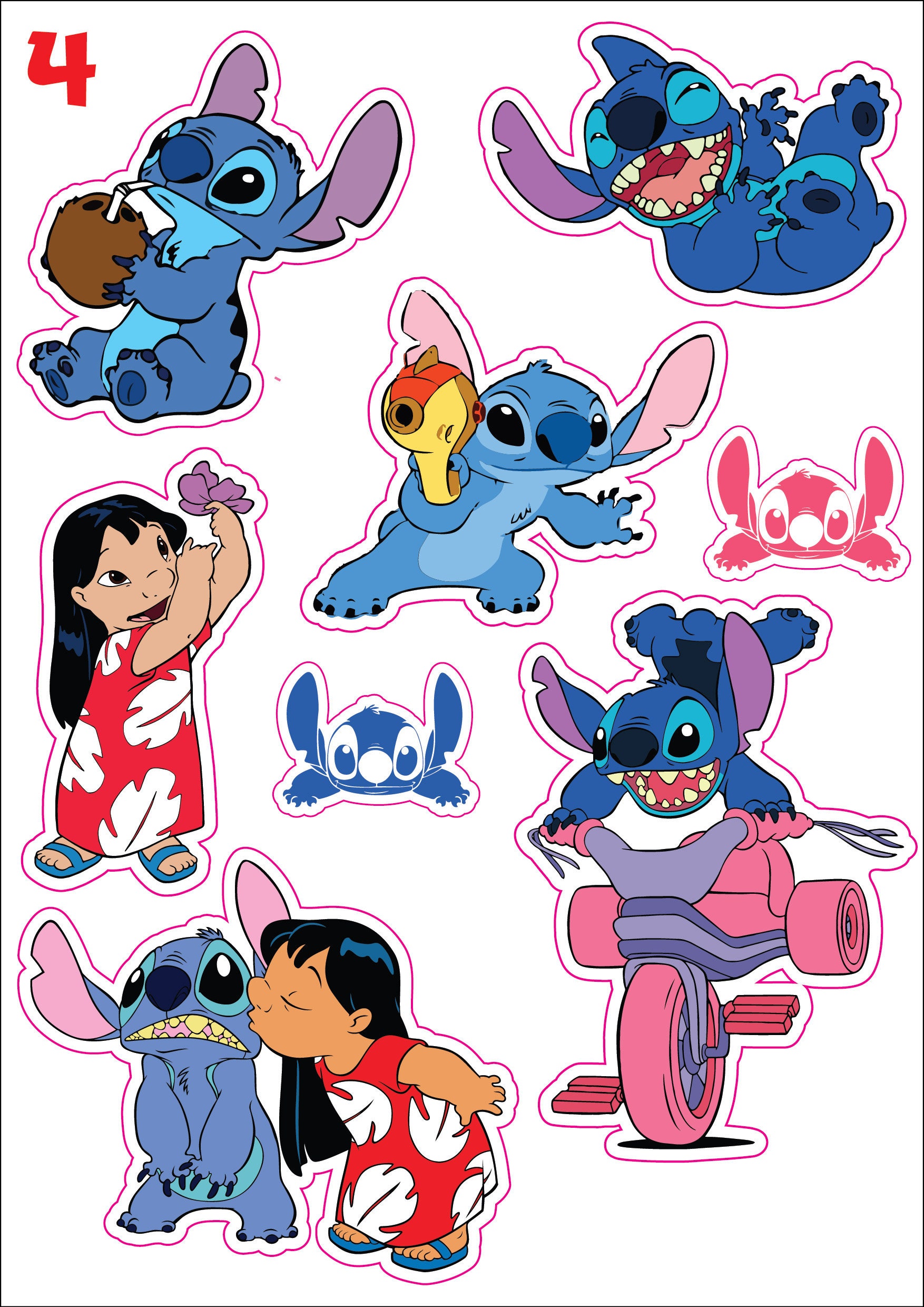 Disney Lilo and Stitch Stickers Lilo and Stitch Characters | Etsy