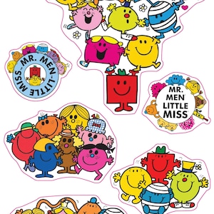 Mr Men Stickers - Little Miss Stickers - Waterproof Vinyl Stickers ...