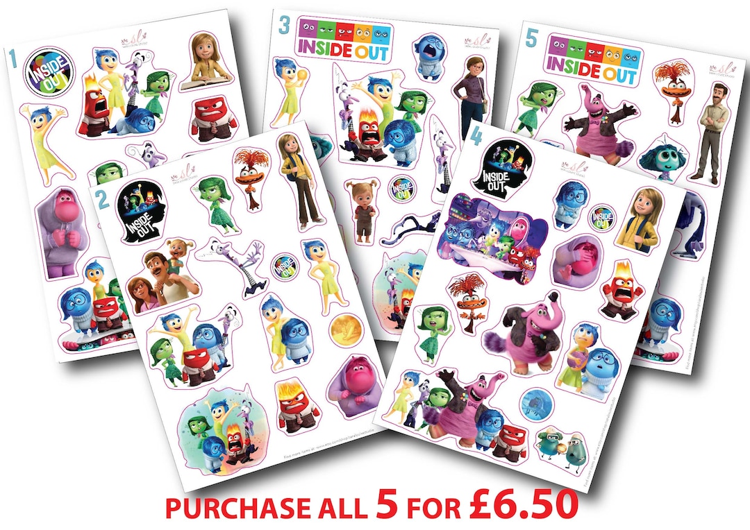 Inside Out Stickers: Waterproof Vinyl Decals - A5 Sheet - Etsy