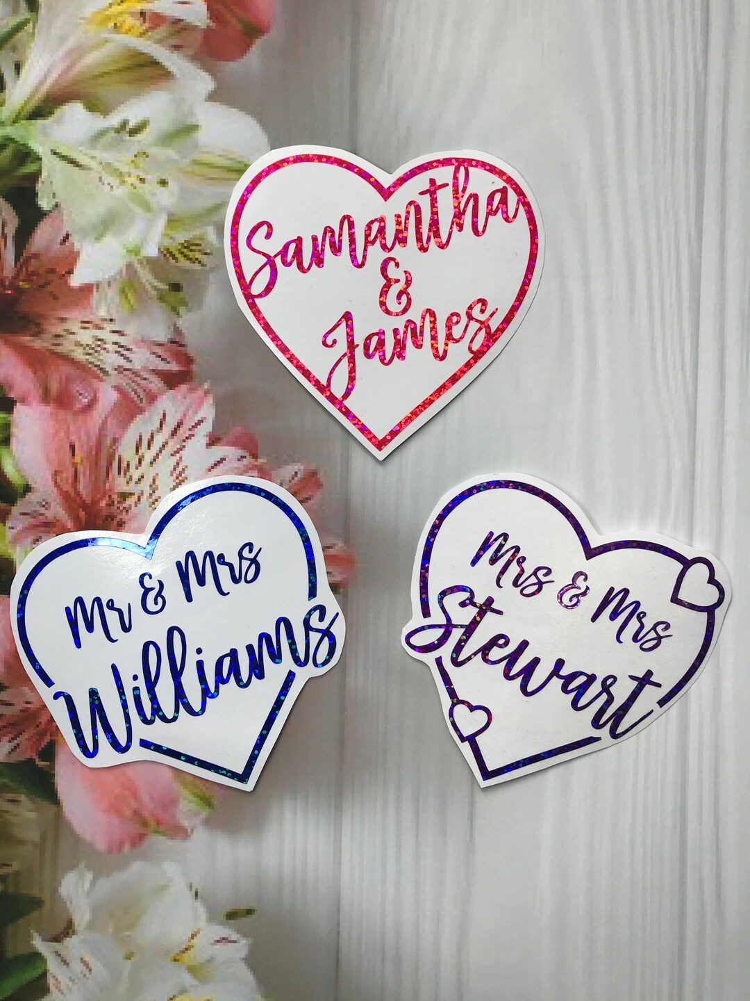 Personalized Love Heart Vinyl Sticker: Custom Name Decal - Etsy UK