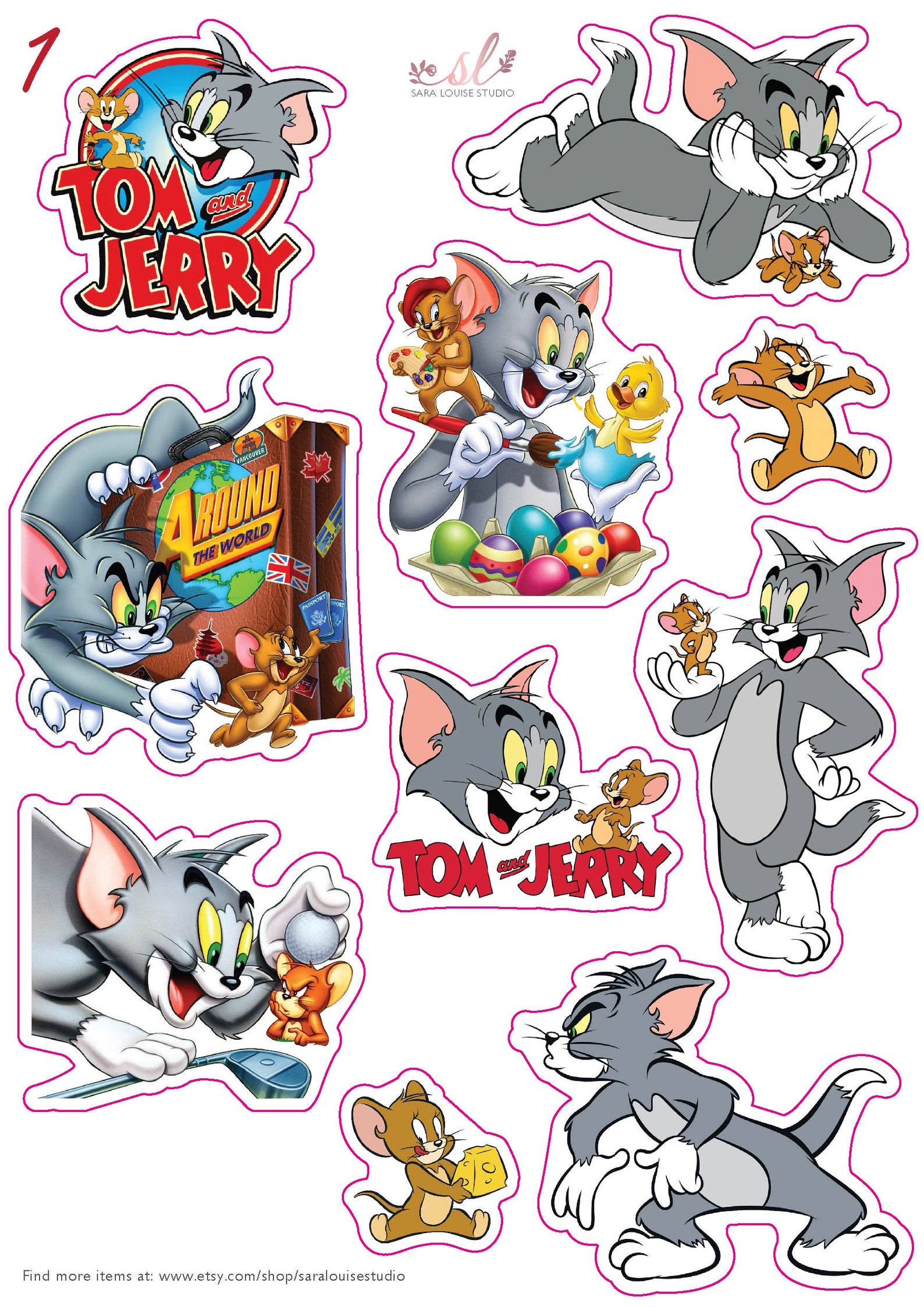 Tom & Jerry Stickers Waterproof Vinyl Stickers Sticker - Etsy UK