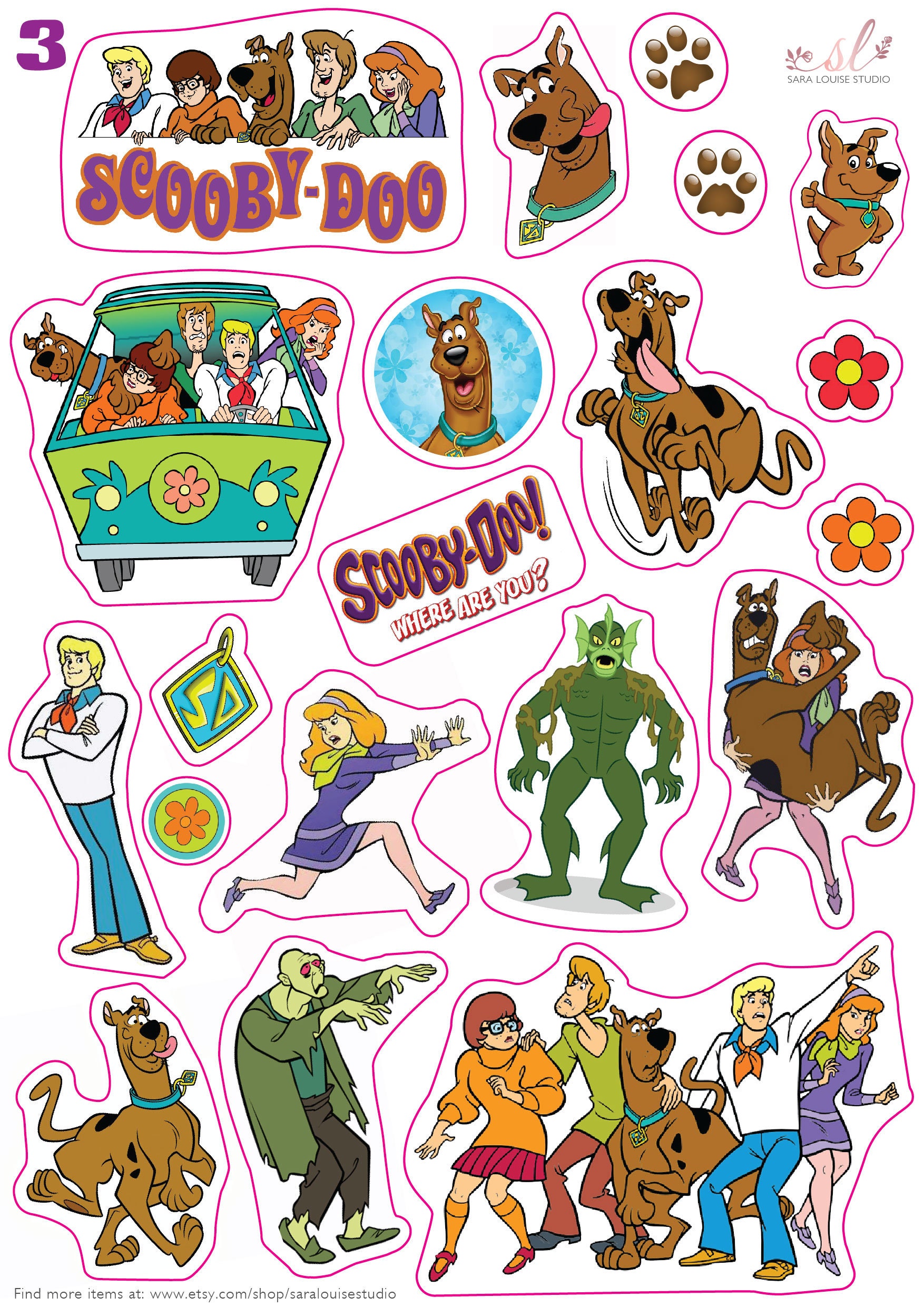Scooby Doo Stickers Waterproof Vinyl Stickers Sticker | Etsy