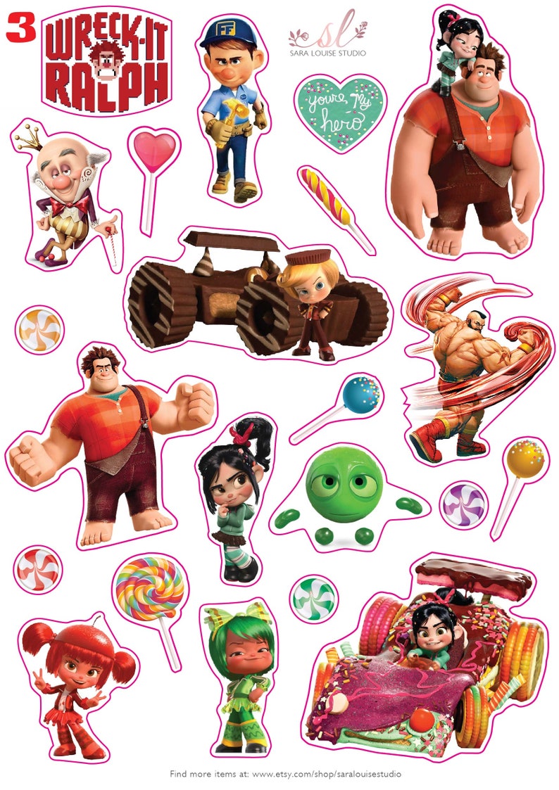Wreck It Ralph Stickers: Waterproof Vinyl Decal Sheet - Etsy UK