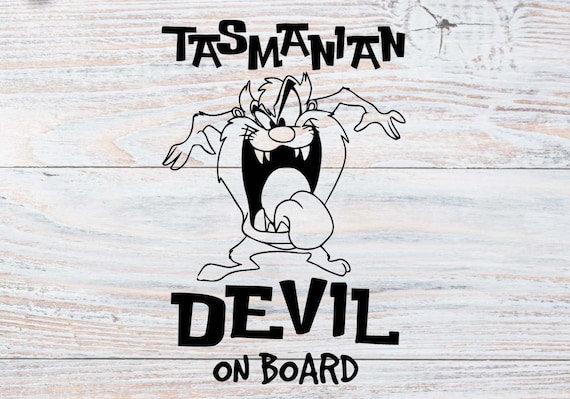 Tasmanian Devil on Board Car Sticker Baby on Board Vinyl - Etsy