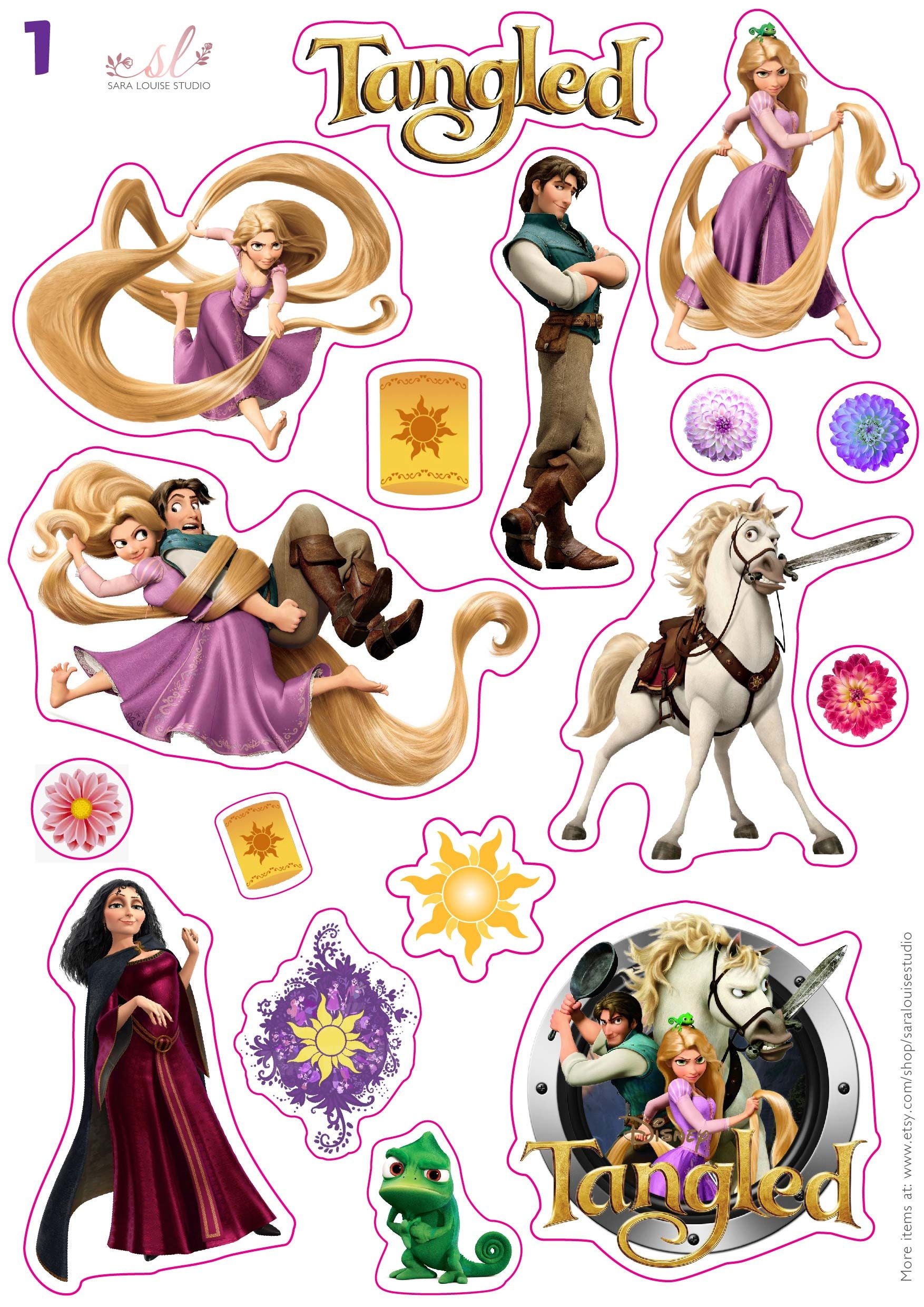 Disney Tangled Stickers - Tangled Characters - Disney Labels ...