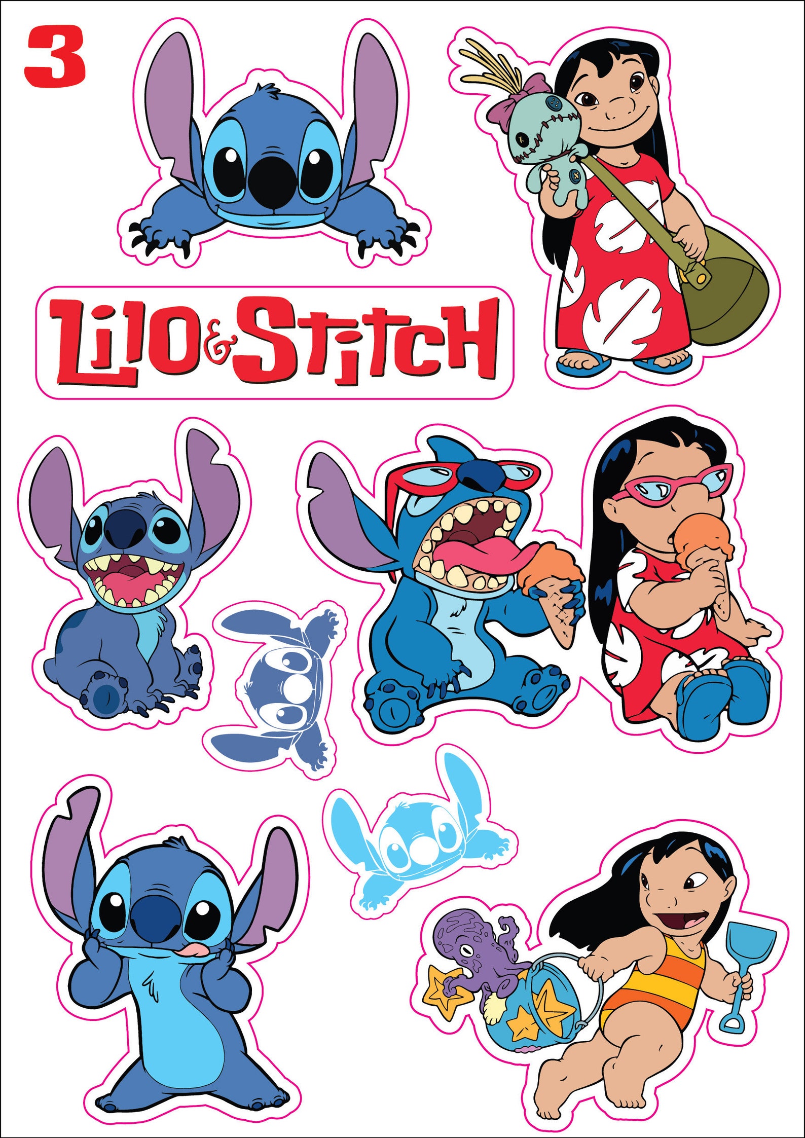 Disney Lilo and Stitch Stickers - Lilo and Stitch Characters - Disney ...