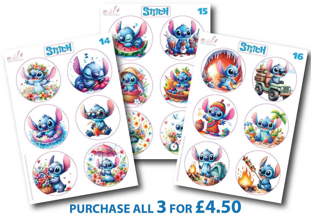 Disney Stitch Stickers - Stitch Comical Characters - Disney Labels ...