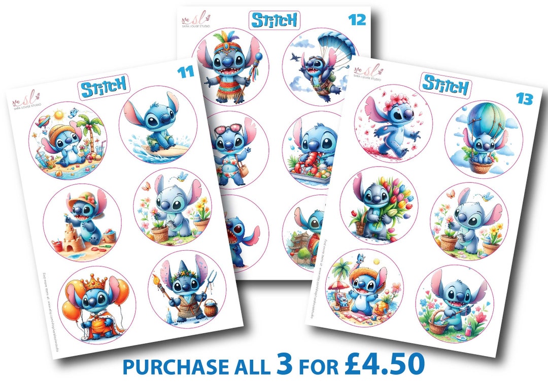 Disney Stitch Stickers - Stitch Comical Characters - Disney Labels ...