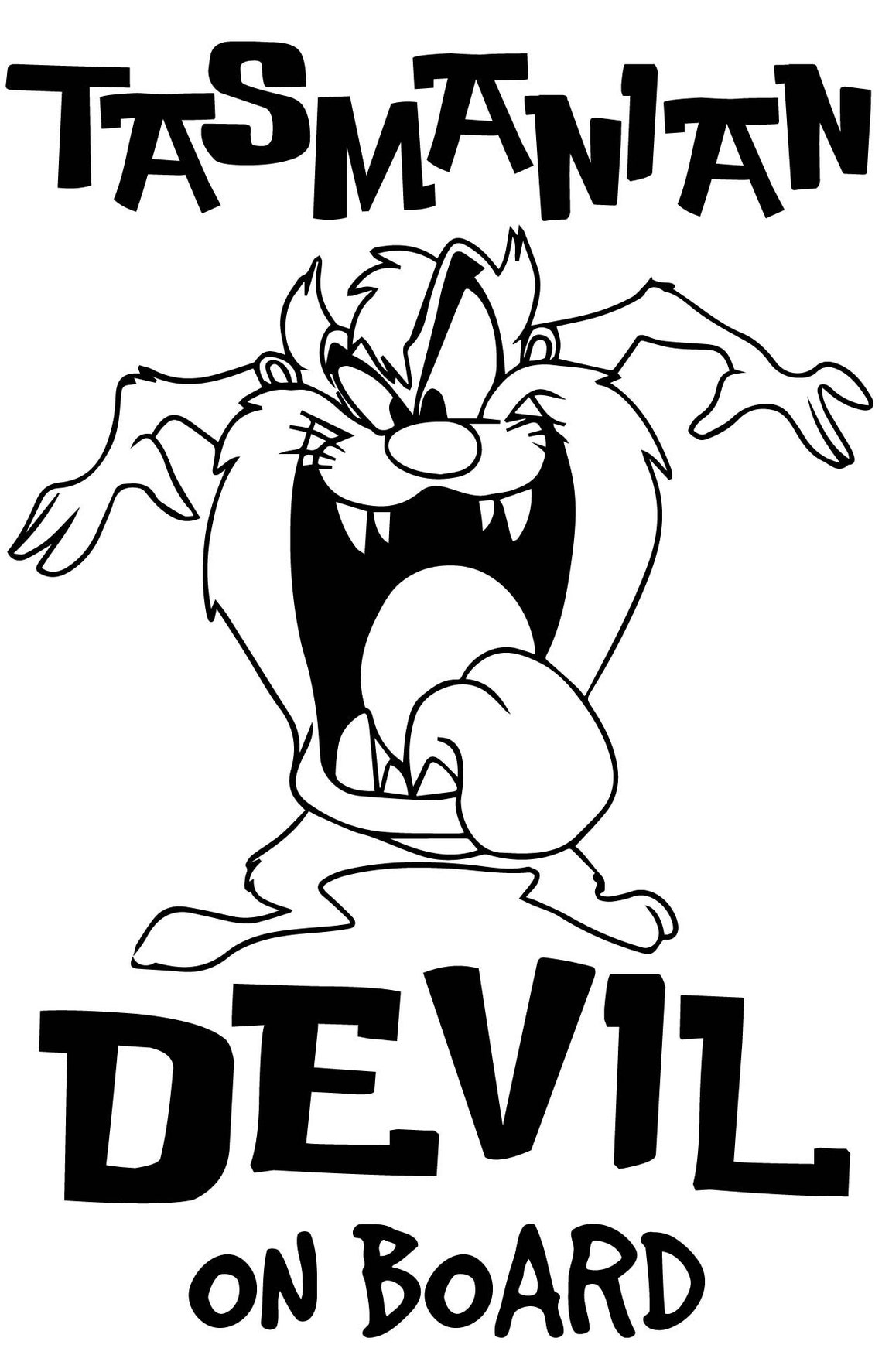 Tasmanian Devil on Board Car Sticker Baby on Board Vinyl - Etsy
