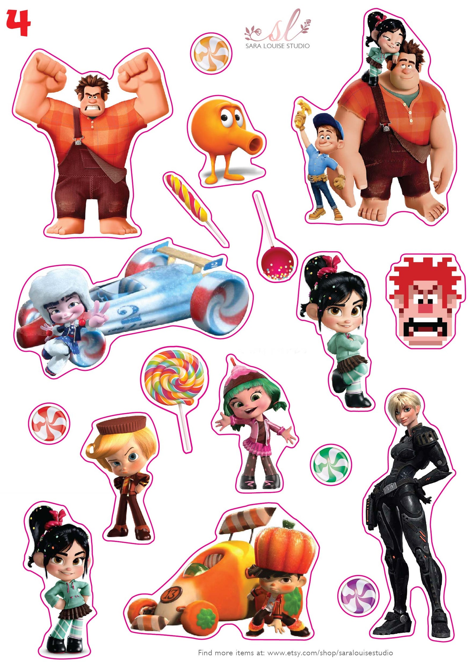 Wreck It Ralph Stickers: Waterproof Vinyl Decal Sheet - Etsy UK