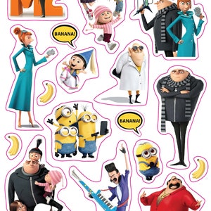 Disney Despicable Me Stickers - Disney - Waterproof Vinyl Stickers ...
