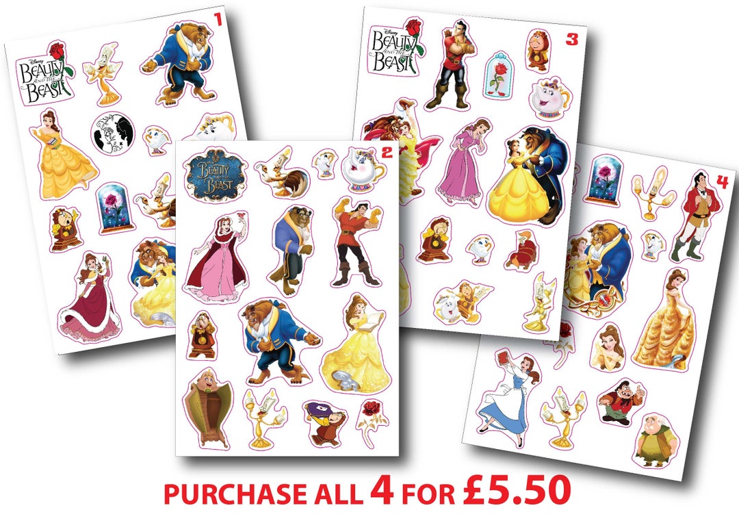 Beauty and the Beast Stickers: Waterproof Vinyl Labels - Etsy