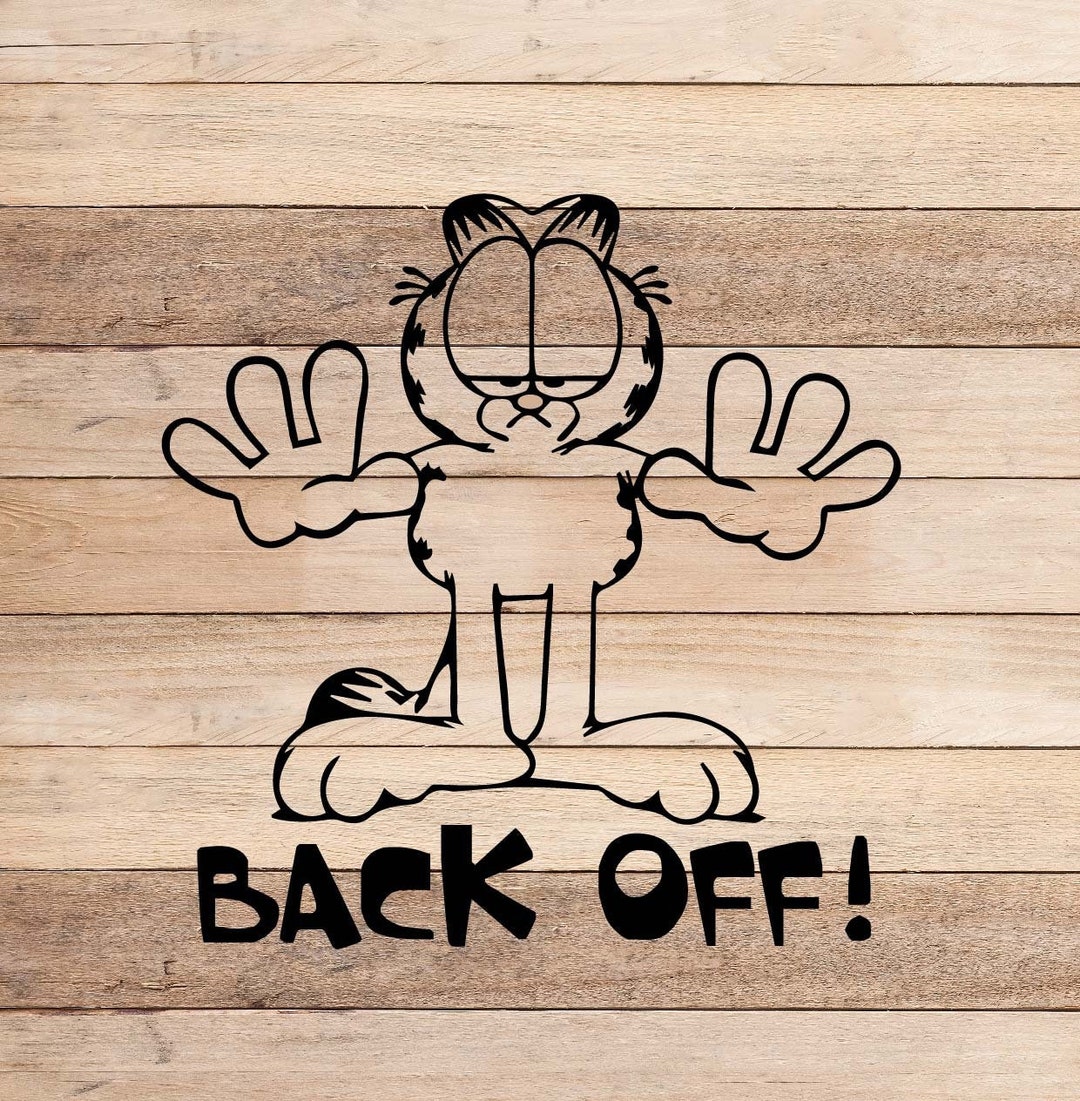 Garfield Car Sticker Garfield Back off Sticker Car Window Graphic ...