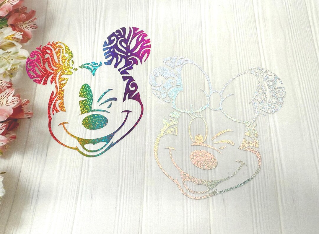 Disney Mickey and Minnie Decal - Mickey Sticker - Minnie Mouse Label ...