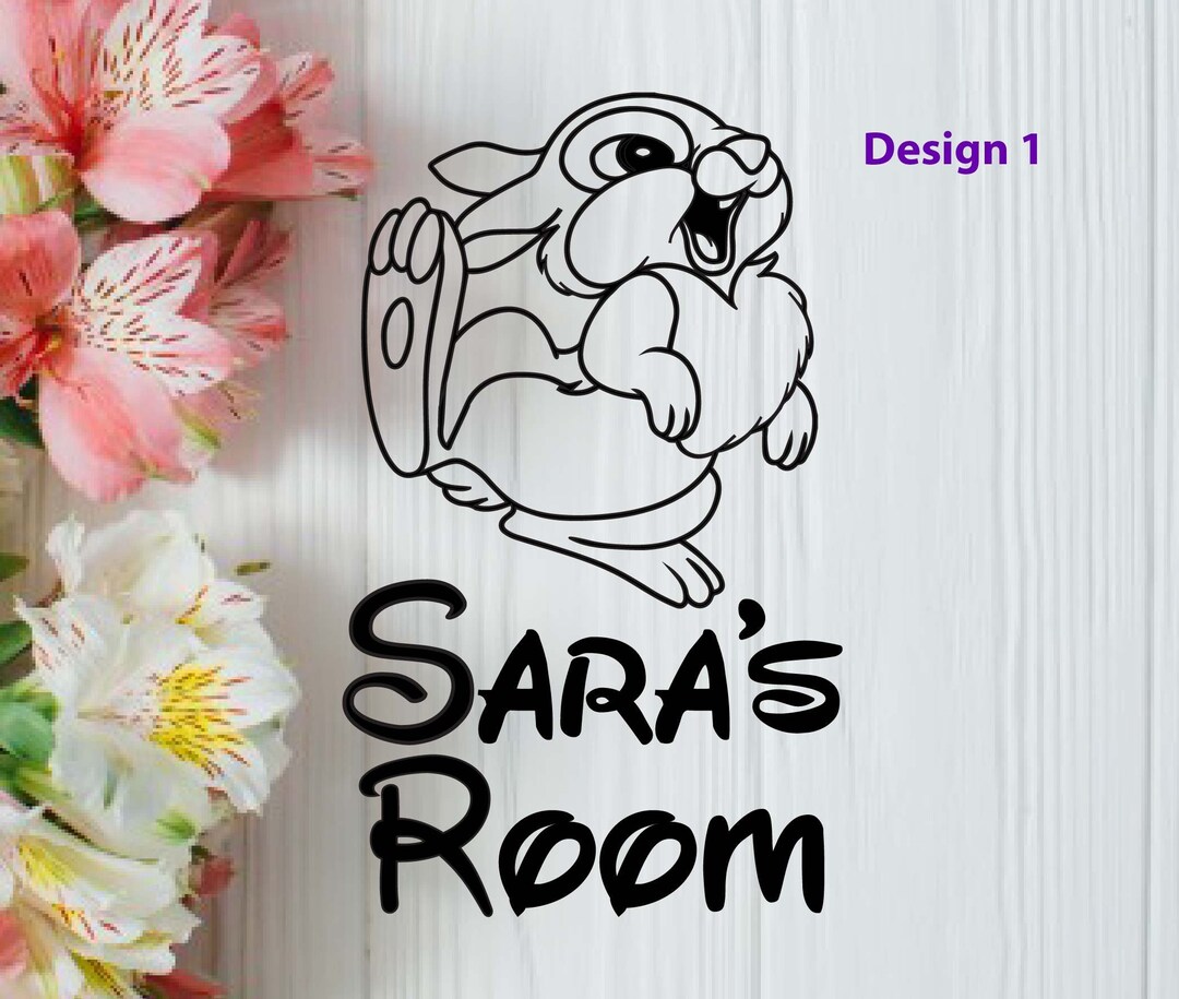 Thumper Personalized Door Decal: Custom Name Kids Room Vinyl - Etsy