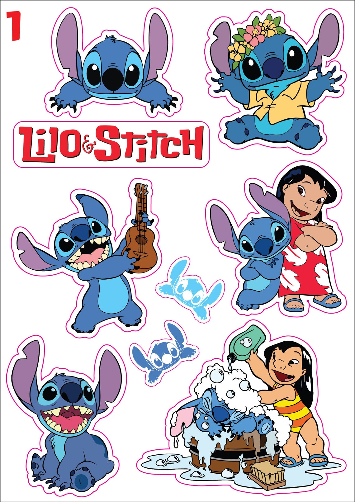 Disney Lilo and Stitch Stickers Lilo and Stitch Characters | Etsy