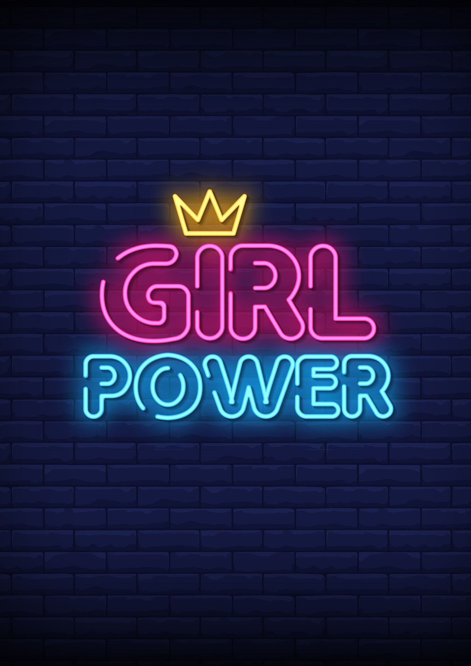 Girl Power Poster Illuminated Girl Power Wall art A4 | Etsy