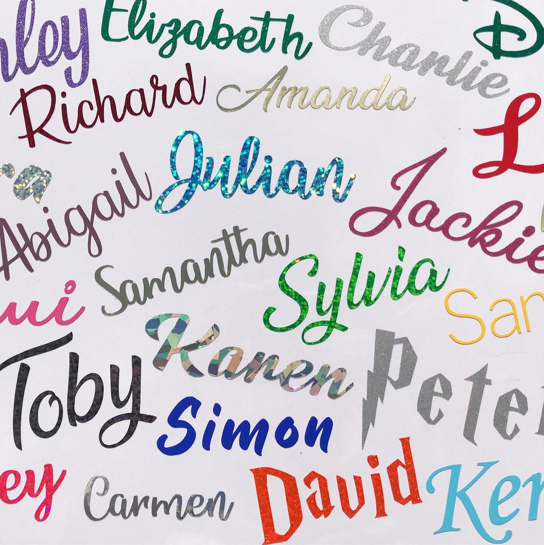 Personalised Name Vinyl Decal Custom Name Vinyl Stickers Custom Vinyl ...