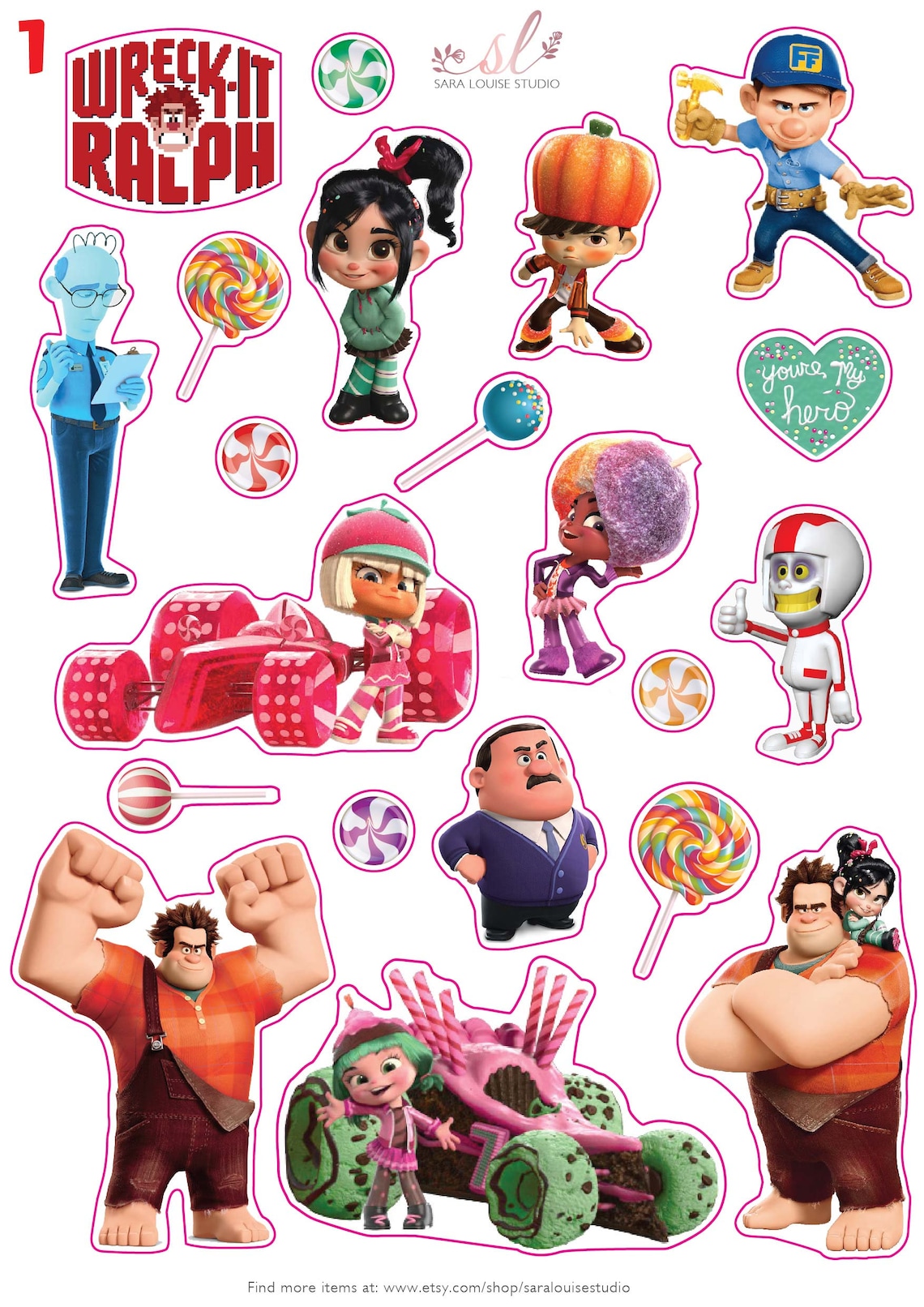 Wreck It Ralph Stickers: Waterproof Vinyl Decal Sheet - Etsy UK