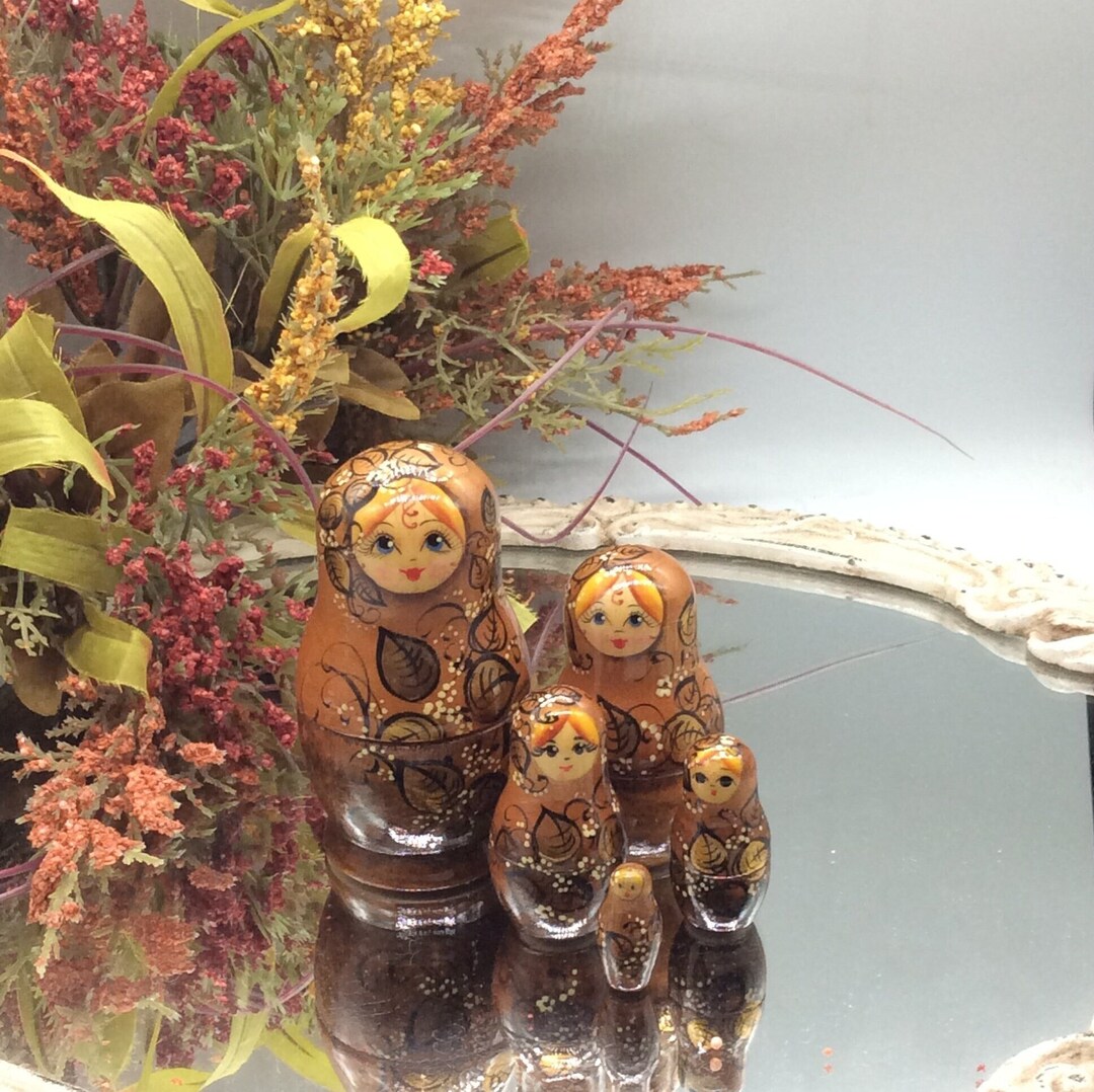 Russian Wood Doll Hand-painted Set of 5 - Etsy