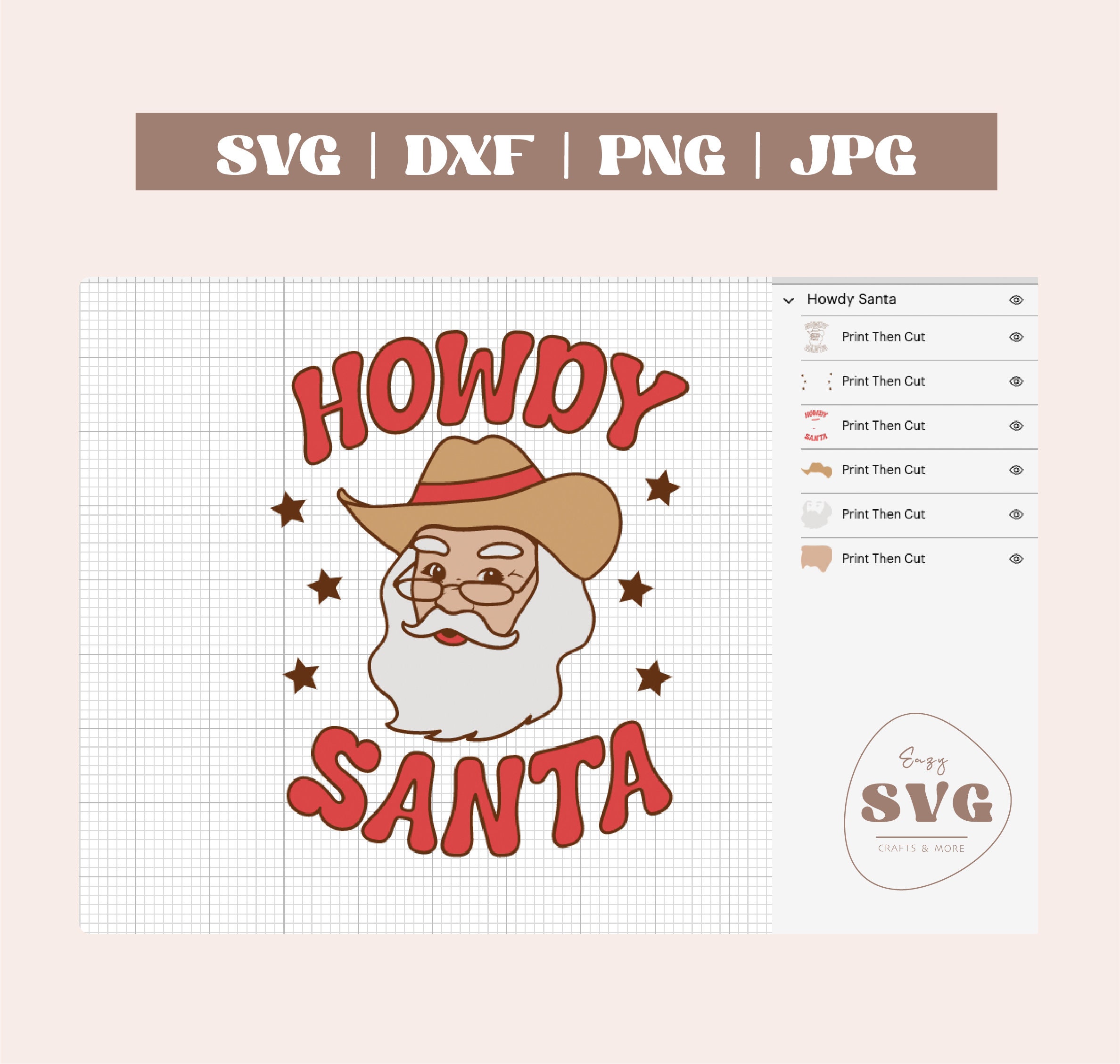 Howdy Santa SVG, Cowboy Santa Svg, Christmas Svg, Winter Svg, Christmas ...