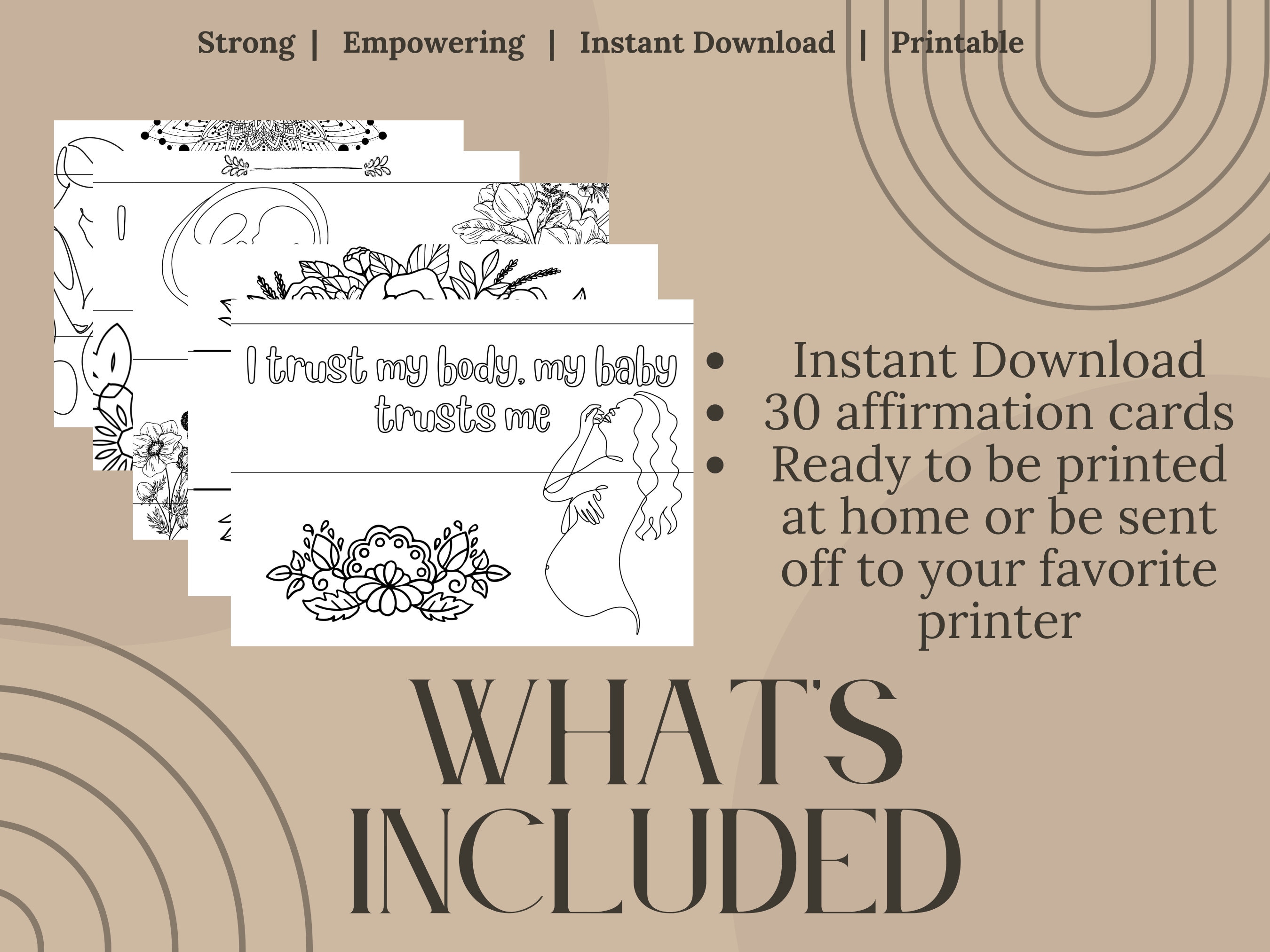 30 Printable Birth Affirmation Cards for Labor & Delivery | Mandala ...