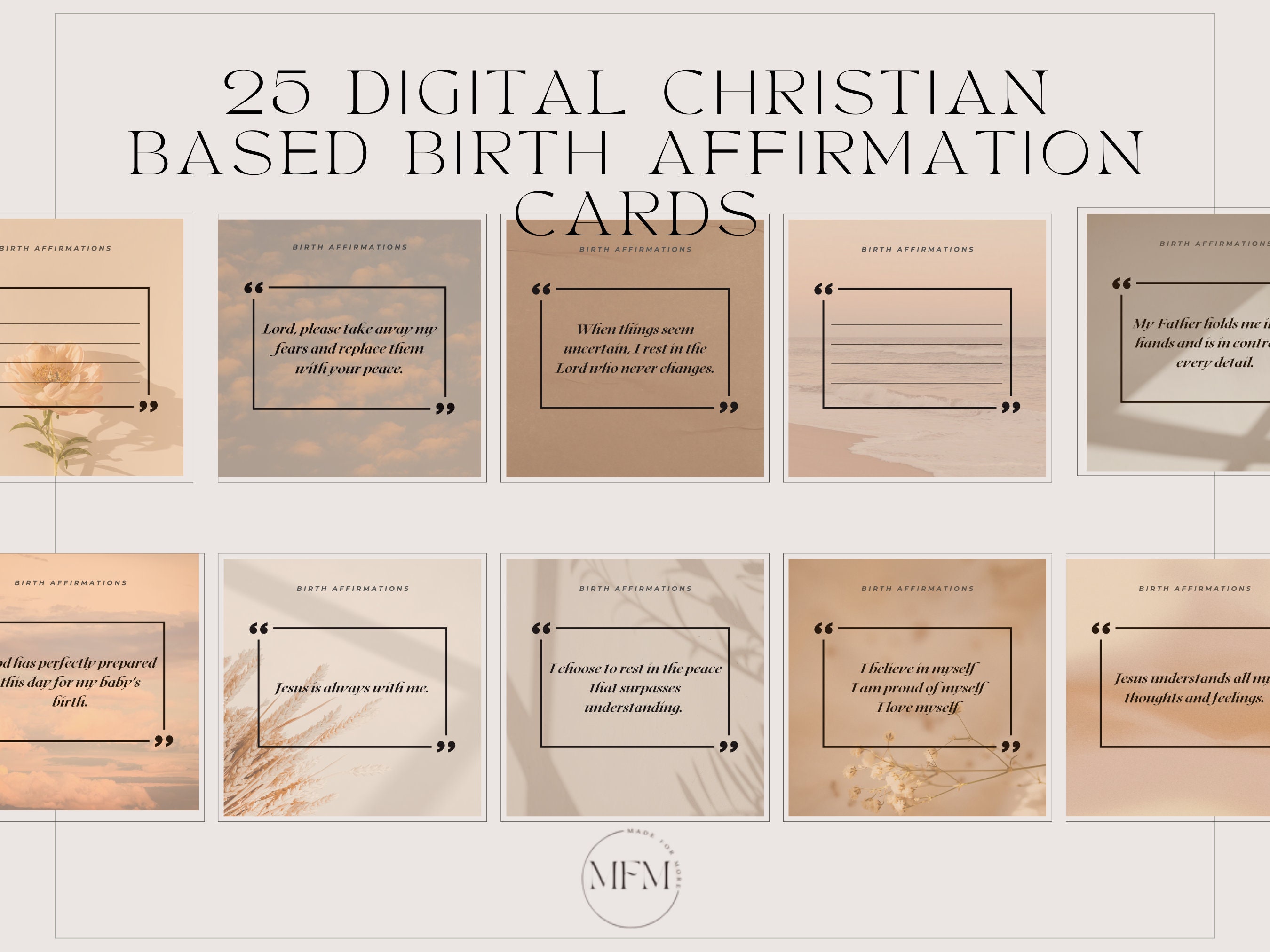 25 Printable Birth Affirmation Cards for Labor & Delivery | Scripture ...